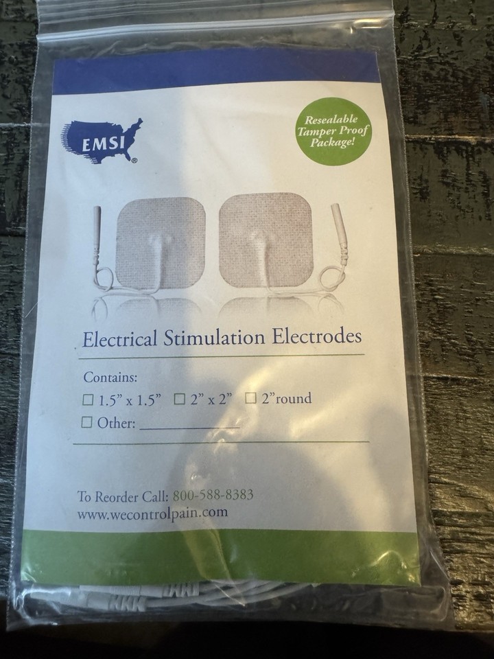 New Sealed 16 EMSI 1.5" x 1.5" Electrical tens Stimulation Electrodes ...