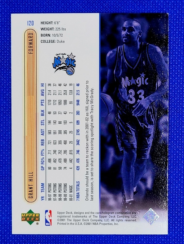 2001 Upper Deck Grant Hill #120 Orlando Magic | eBay