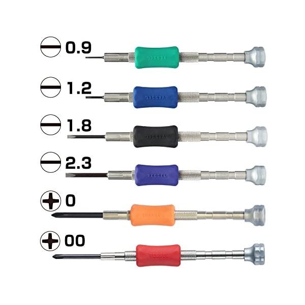 VESSEL Precision screwdriver 6-piece set +0 + 00-0.9-1.2-1.8-2.3 TD-56 ...