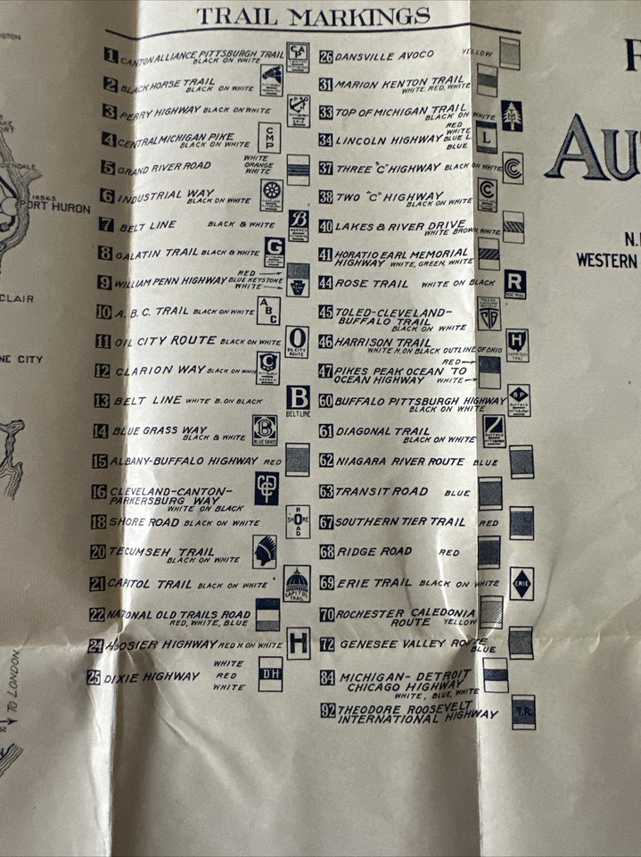 Antique 1919 Rand-McNally Auto Trail Map No 4 Tourists Garage Inc. | eBay