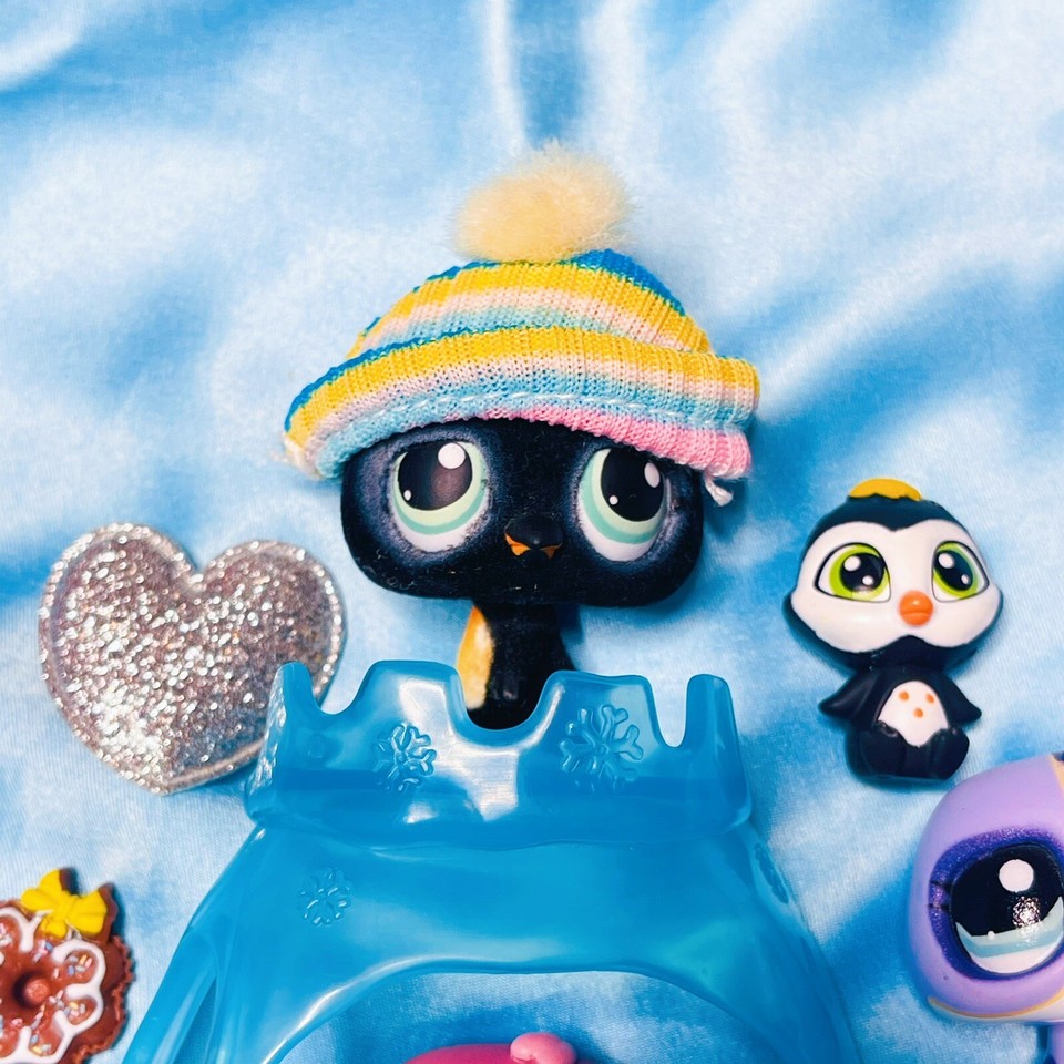 Authentic Littlest Pet Shop LPS 333 1085 1448 Purple Black Penguin Bird ...
