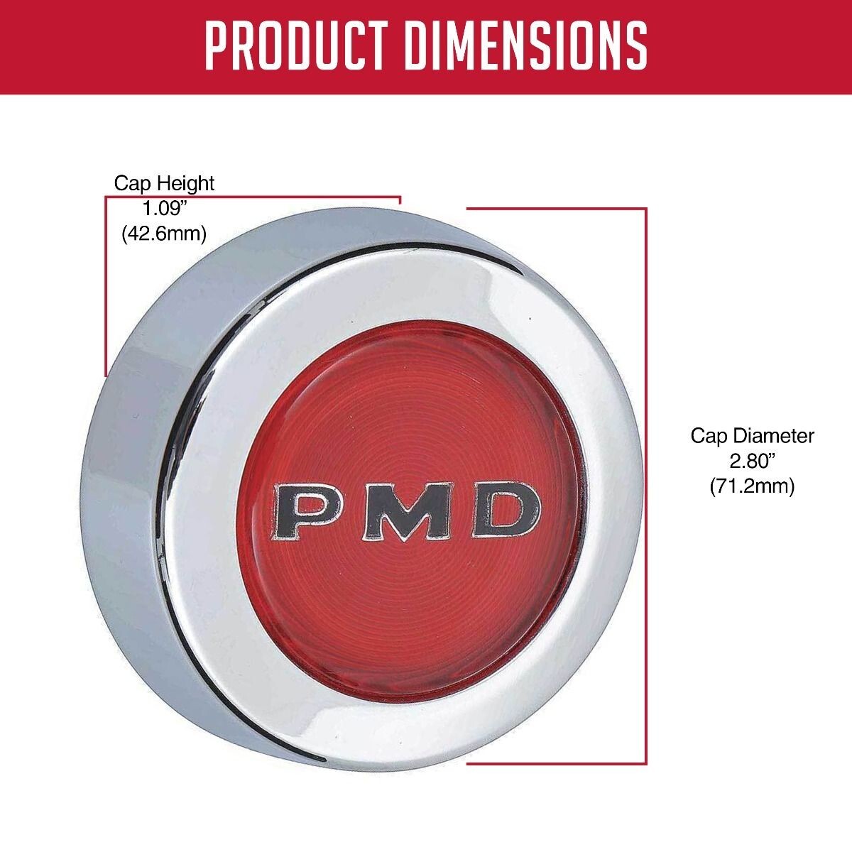 Set of 4 67-72 Pontiac Red PMD Rally Wheel II Center Caps Firebird ...