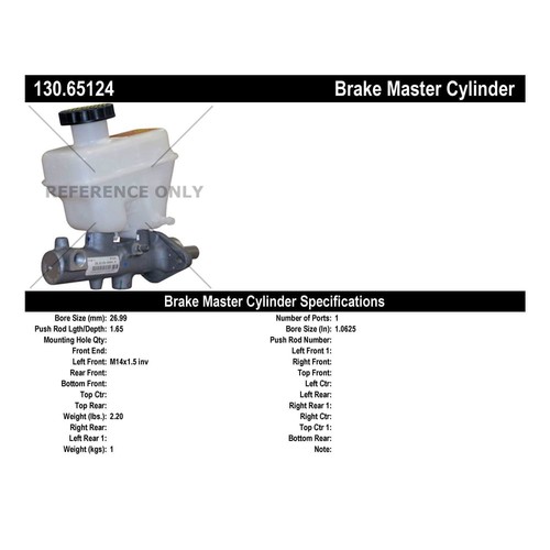 Centric Parts 130.65124 Brake Master Cylinder For 09-12 Escape Tribute ...