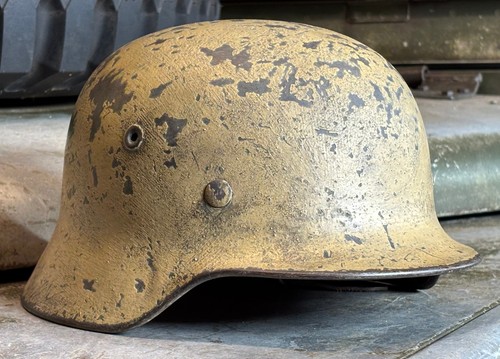 WW2 German M40 Steel Helmet (Stahlhelm) – ET64 – DAK Camo – Single ...