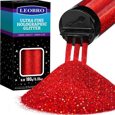 Red Glitter, Glitter, 180g/6.35oz Holographic Ultra Fine Glitter, 1/128 ...