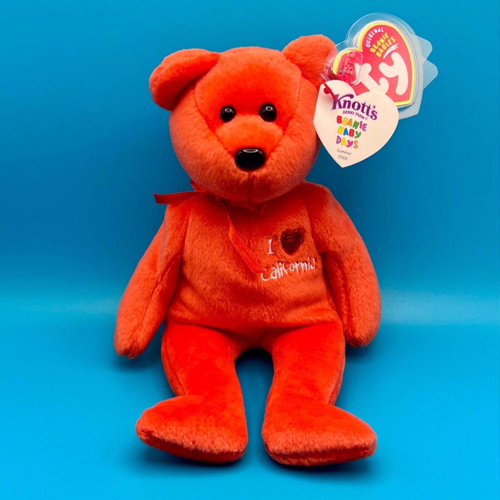 TY Beanie Baby - CALIFORNIA the Bear (w/ RARE Knott's Berry Farm Extra ...