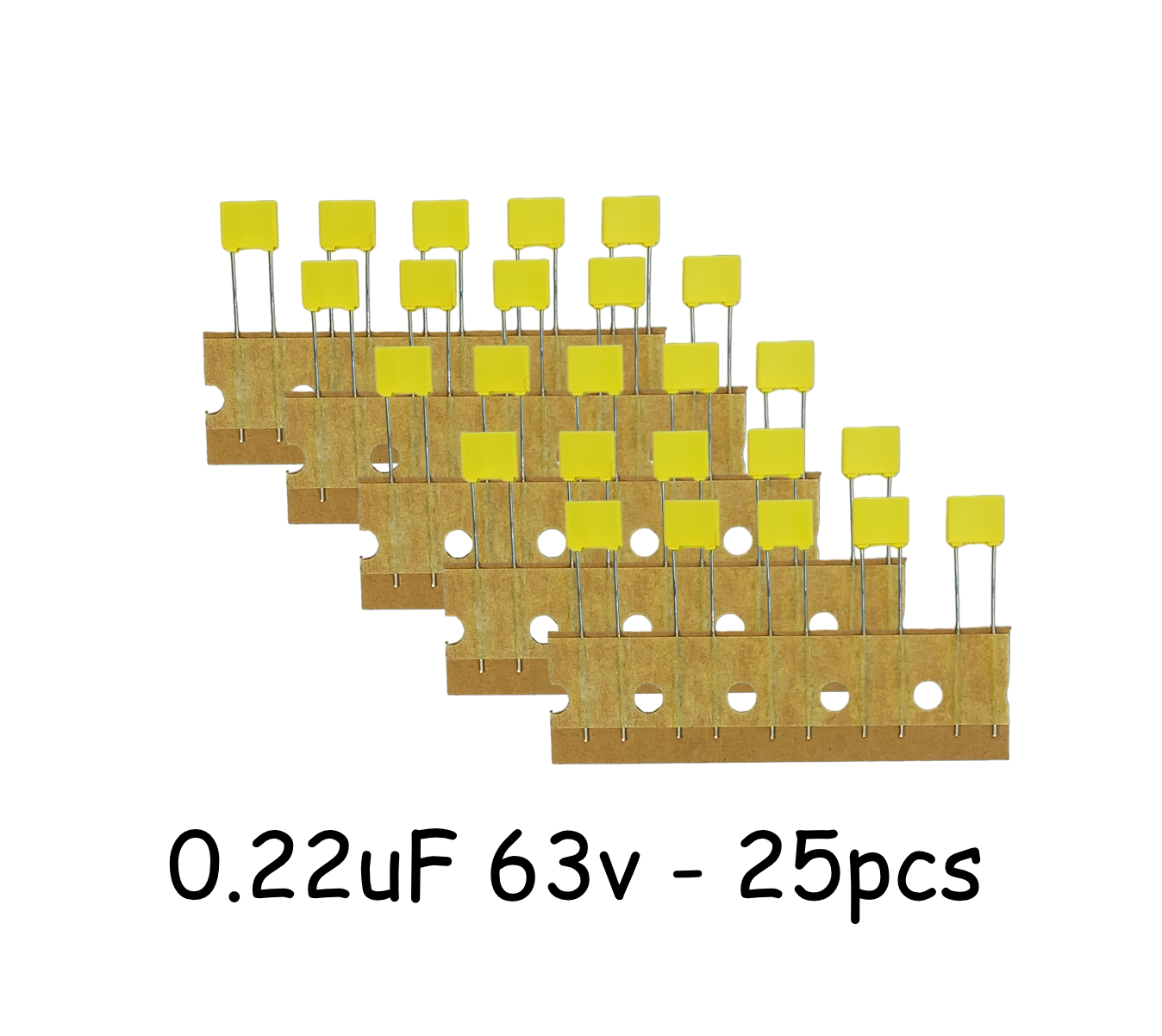 0.22uF ( 220nF) 63v Polyester Film Radial Capacitor - TPC - Qty Packs ...