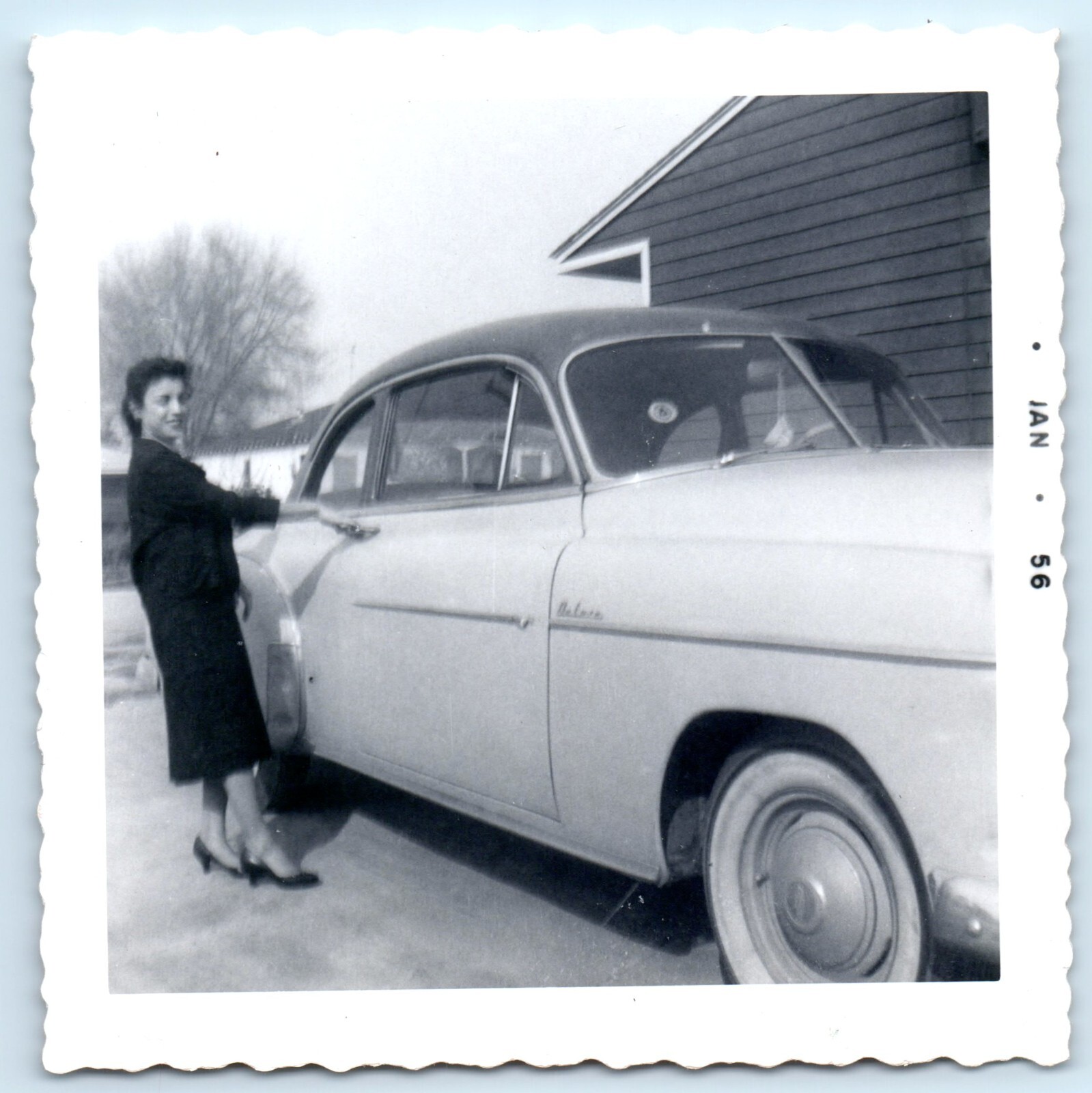 SNAPSHOT Photograph Picture 1956 Vintage Chevrolet Deluxe Automobile ...