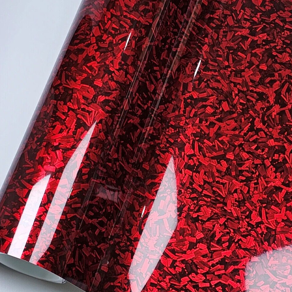 20cm*152cm High Glossy Red Forged Carbon Fiber Car Sticker Adhesive ...
