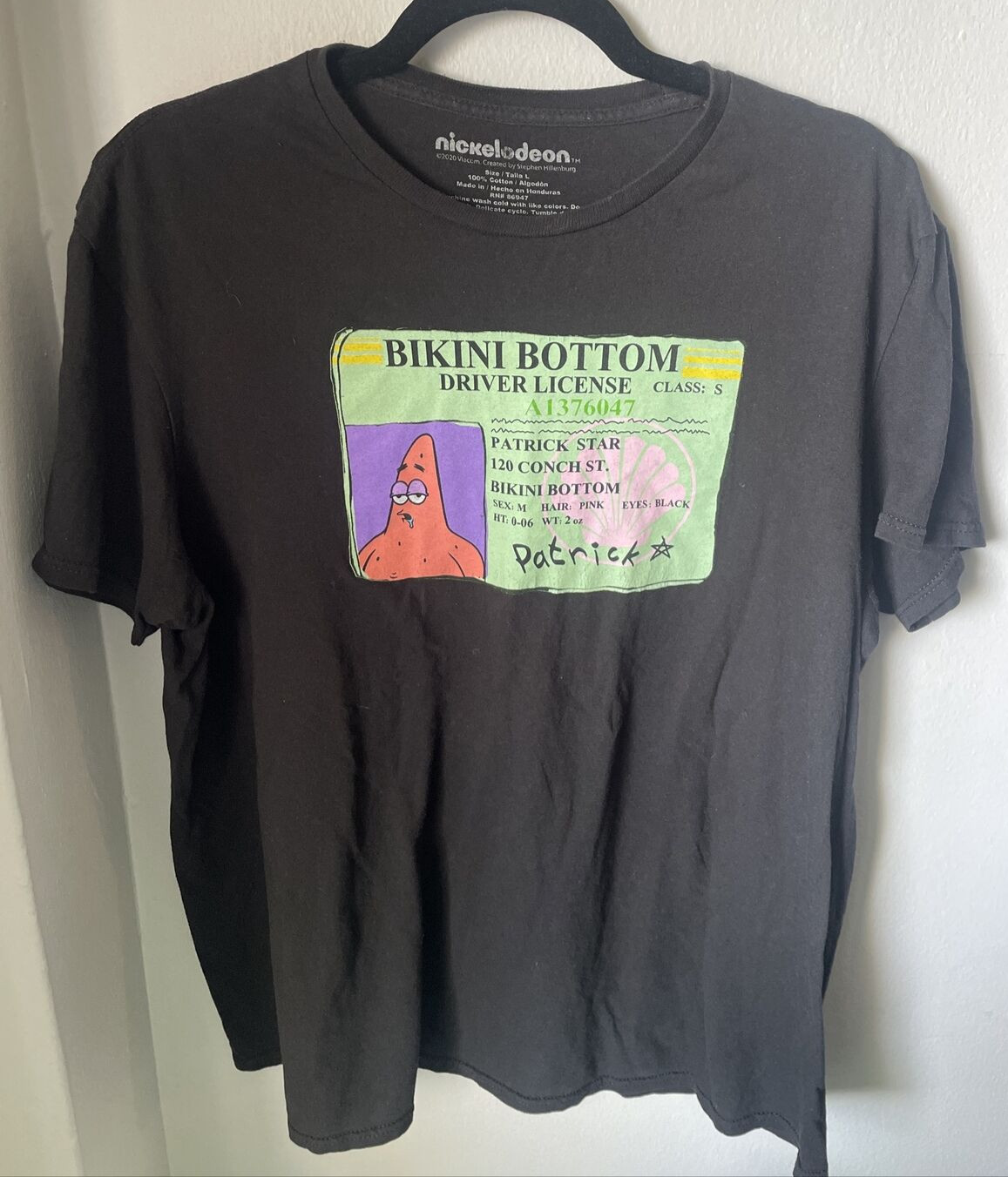 SpongeBob Patrick Star Drivers License Men's T-Shirt … - Gem