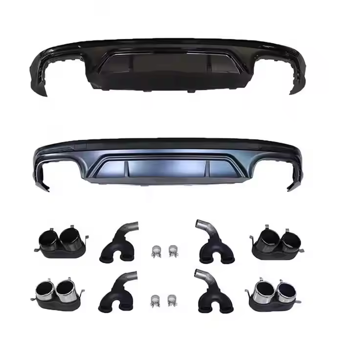For Audi Q5 S-line SQ5 2018-2021 Rear Diffuser With Tailpipe Exhaust ...