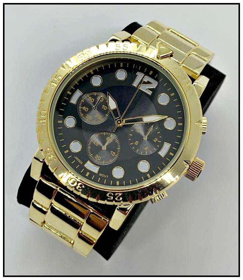 Men's CLASSY ELEGANT DIVER Round Gold LUXURY Designer Fashion WRIST ...