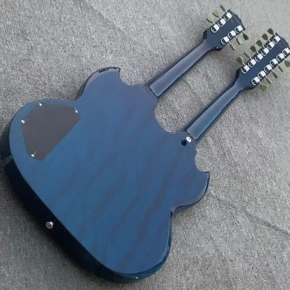 Factory Customized Blue 6+12 Strings Double Neck Electric Guitar | eBay
