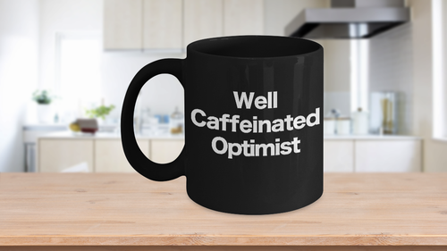 Optimist Mug Black Coffee Cup Rational Pessimist Full Empty | eBay