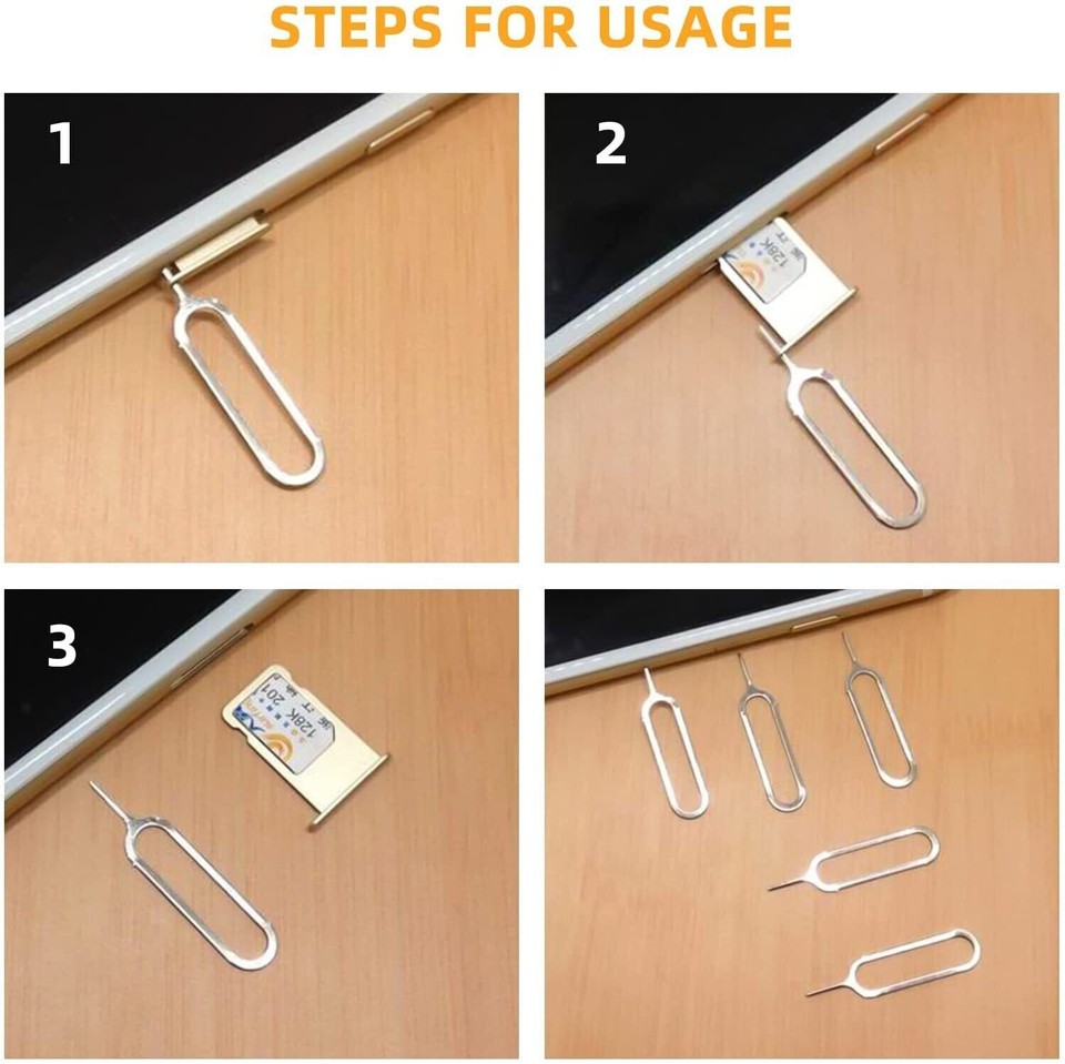 Sim Card Tray Ejector Removal Key Pin Tool Apple iPhone Samsung Galaxy ...