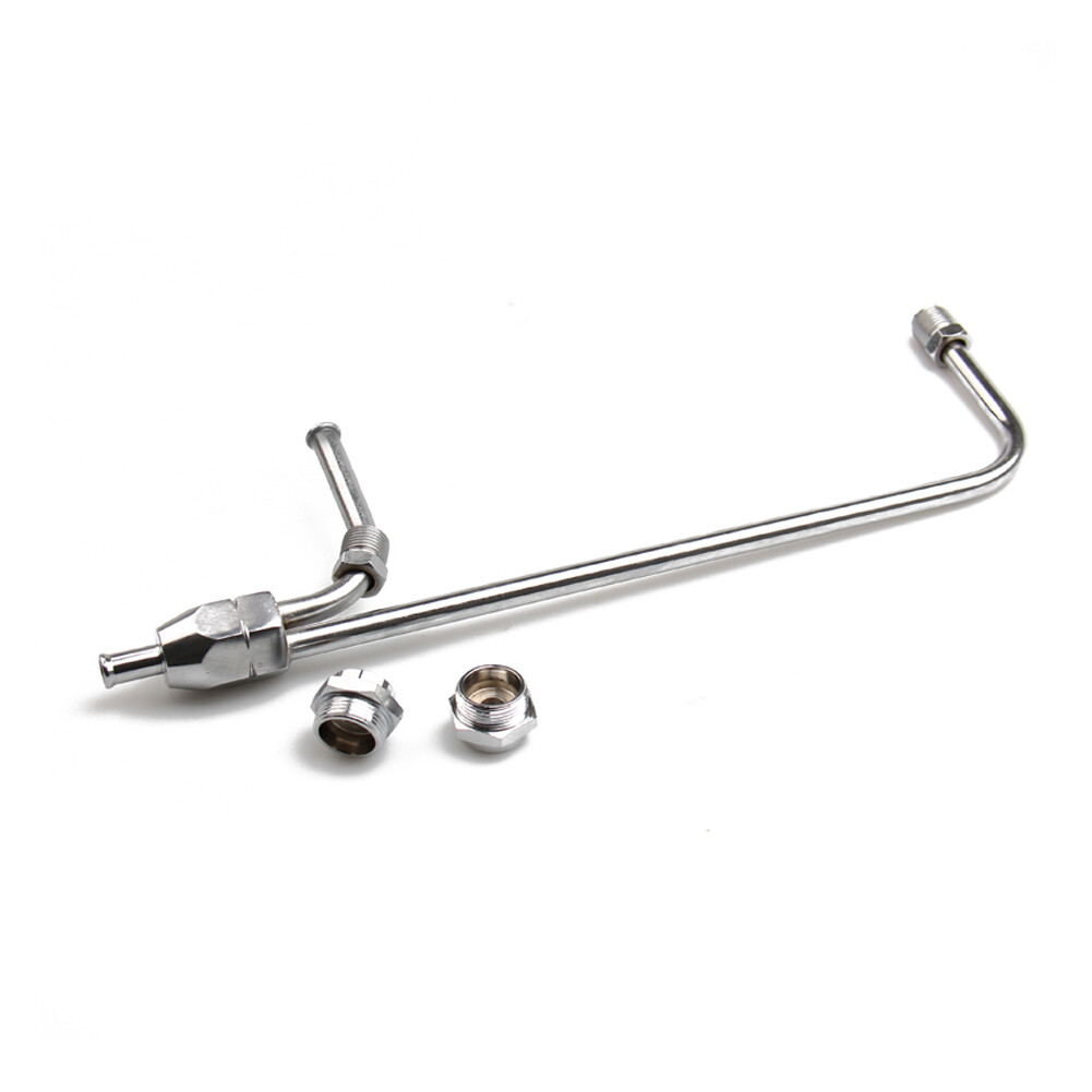 3/8" Chrome Dual Inlet Fuel Line For 4150 Double Pump Carbs Barb Kits ...