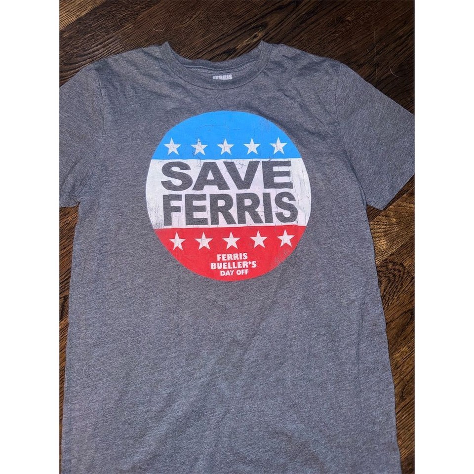 Save Ferris Tee Ferris Bueller's Day Off T-Shirt Sz M Dark Gray Unisex ...