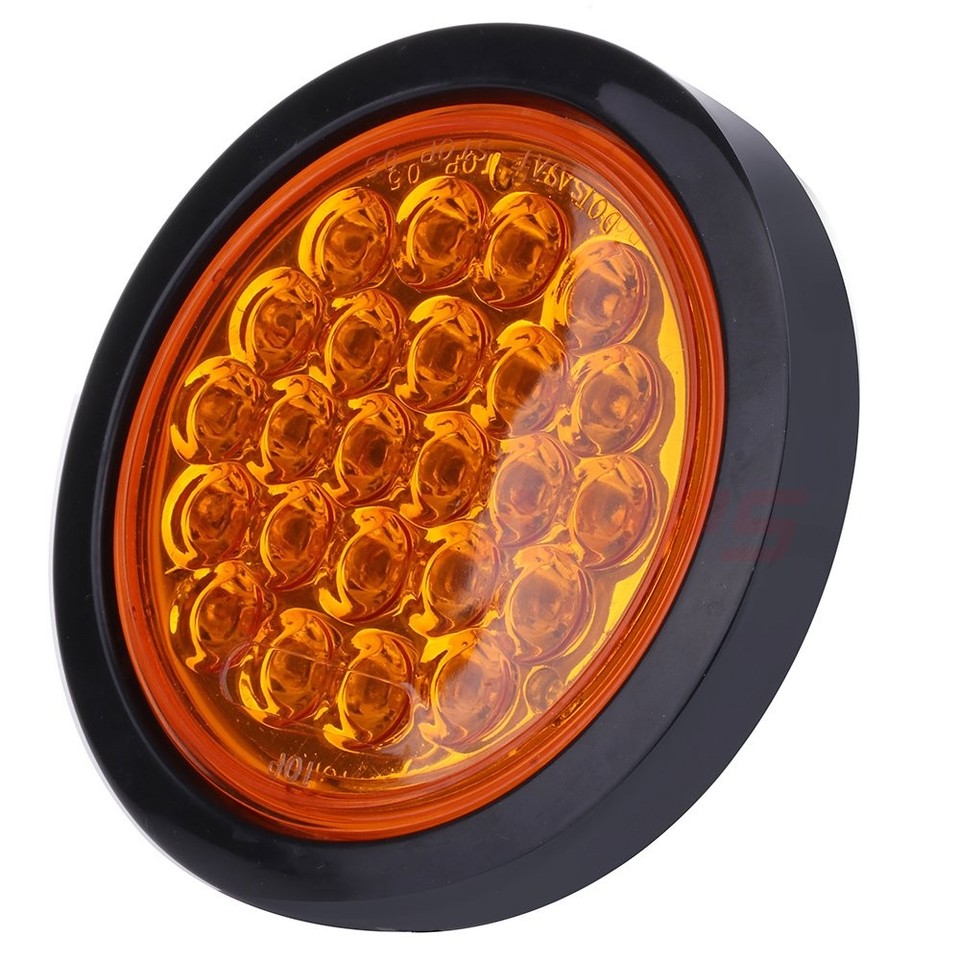 8- Amber Red 24 LED Stop Turn Tail Brake Light 4 inch High Low ...