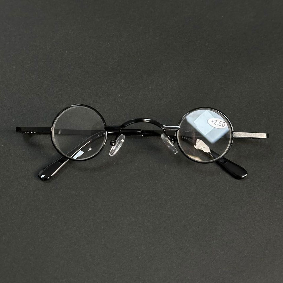 30mm Small Round Reading Glasses 1.0 1.5 2.0 2.5 3.0 3.5 Metal Readers ...