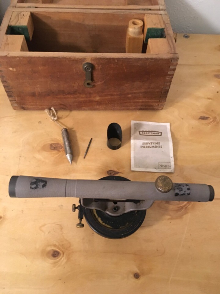 Vintage Sears Roebuck Craftsman Survey Farm Transit Level w/Box Model ...
