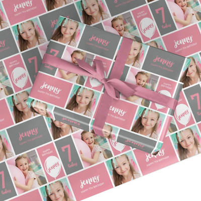 Girls Personalised Birthday Photo Wrapping Paper | eBay
