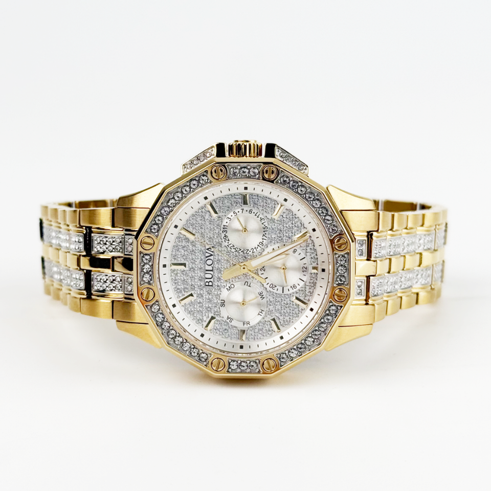 Bulova 98C126 Octava Two-Tone Crystal Stainless Steel Men's quartz ...