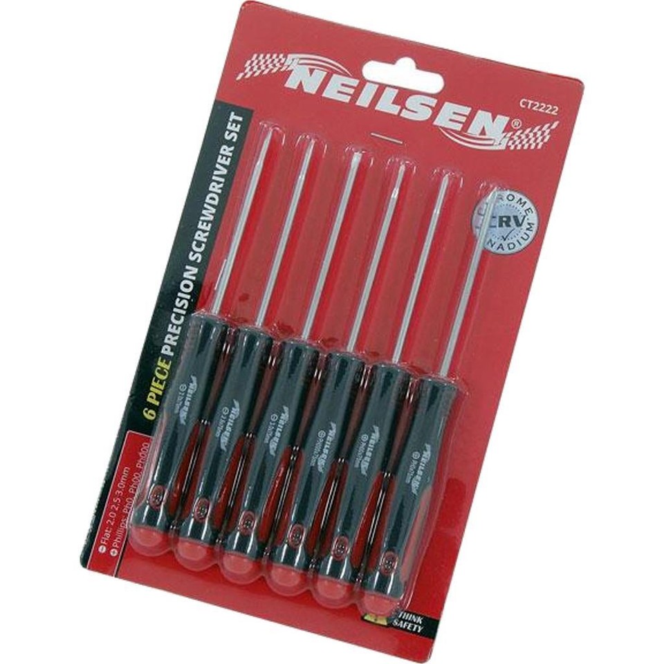 Neilsen 6pc Precision Screwdriver Set PC Phone Laptop Repair Phillips ...