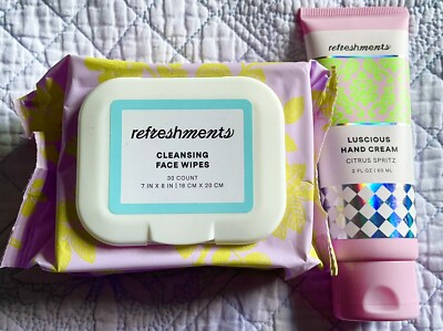 Sealed Refreshments Luscious Hand Cream 2oz & Cleansing Face Wipes ...