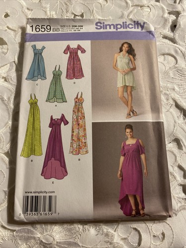 Simplicity 1659 Women’s/ Misses Dress with Length variations. Sz 20W ...
