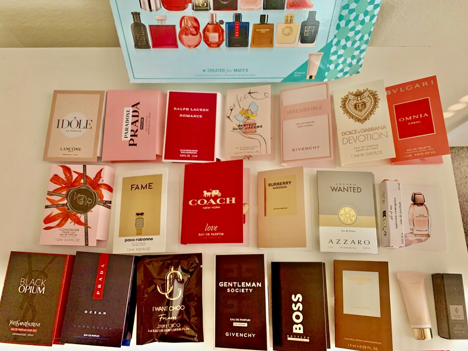 21 Pc NEW Luxury Fragrance Sampler Vials Set for Men & Women, New in ...