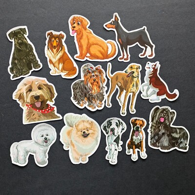 Dog Stickers, Pet Stickers, Laptop Stickers, Dog Lover Stickers, 13 pk ...