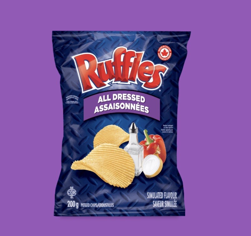 1 Bag Ruffles All Dressed Potato Chips, 200g, ALWAYS FRESH, Ships From ...