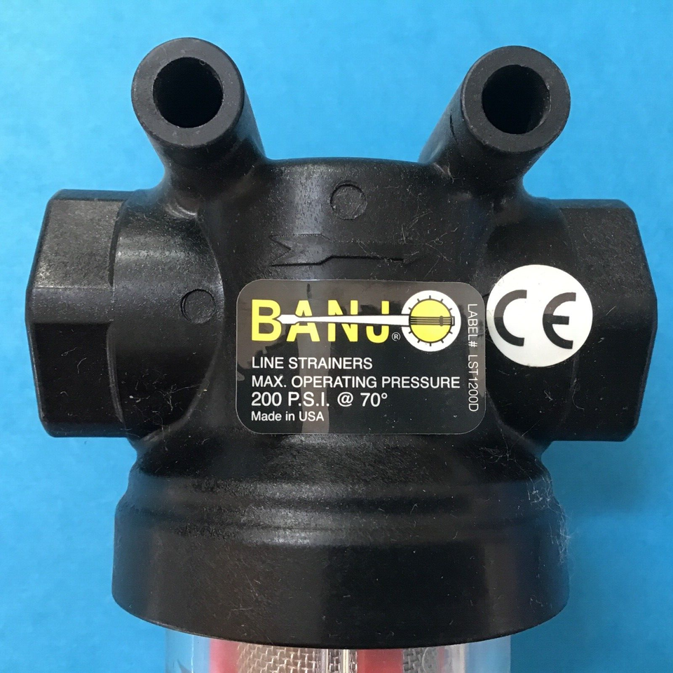 Banjo LSTM050-80C Polypropylene Inline T-Strainer 80 Mesh, 1/2" NPT ...