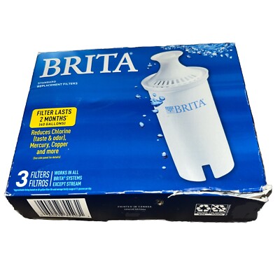 NEW SEALED Brita Standard Pitcher Replacement Filters 3 Pack Free ...