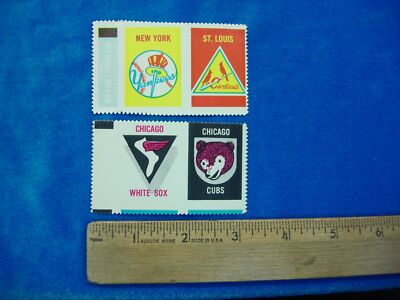 1962 TOPPS STAMP PANELS -2 PANELS -CUBS, WHITE SOX, YANKEES, CARDINALS ...