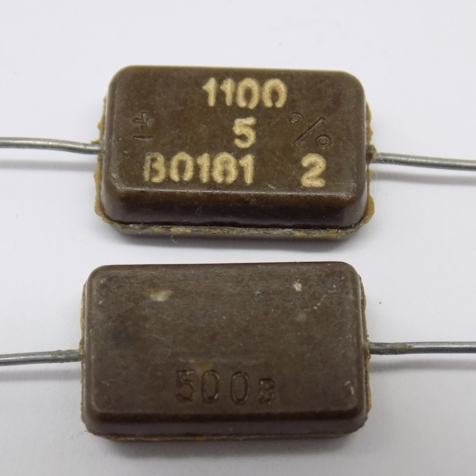 10x KSO-2v - ( 1100pF 500V 5% ) - Silver-Mica Capacitors - Military ...
