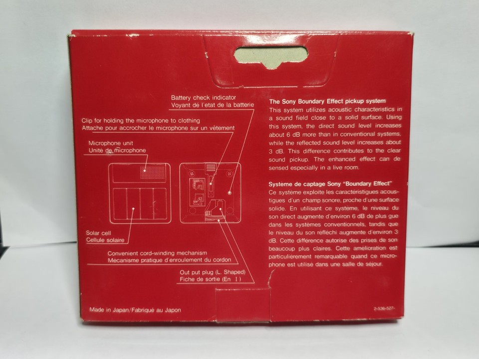 Sony ECM-D8 Electret Condenser Microphone Imp. 1.6 - Walkman Stereo New ...