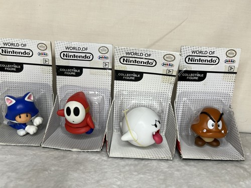 Lot 4 WORLD OF NINTENDO GOOMBA Shy Guy Boo & Blue Cat Toad SUPER MARIO ...
