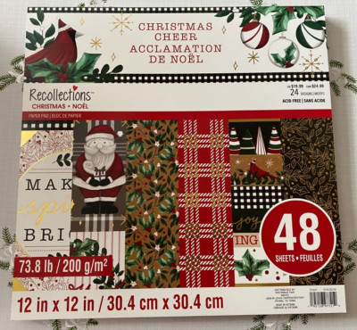 CHRISTMAS CHEER 12X12 SCRAPBOOK CARDSTOCK PAPER PAD 48 SHEET ...