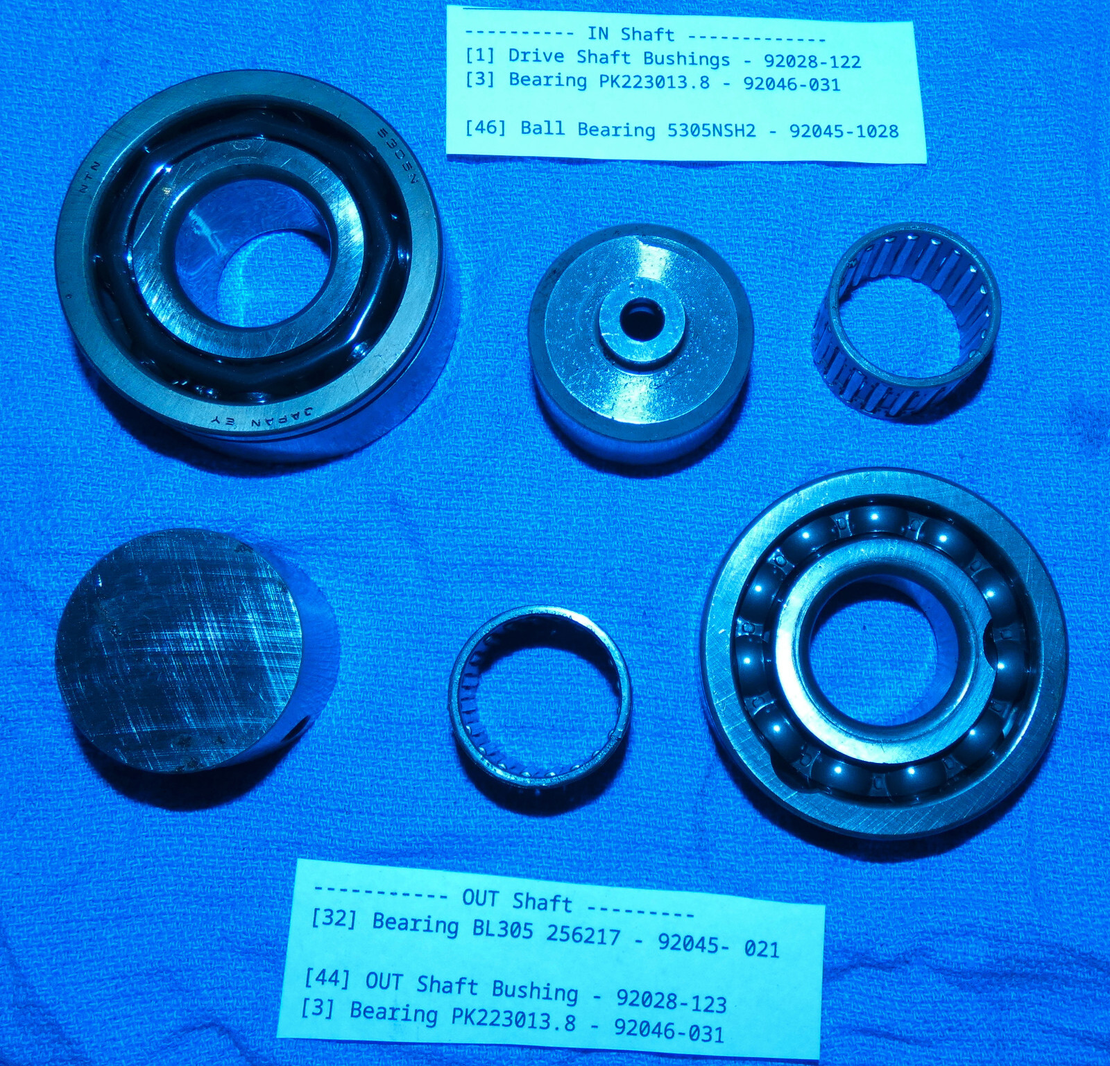 Kawasaki 900 Z1 KZ1000 Transmission Bearing Bushing Set pn# 92045-021 ...