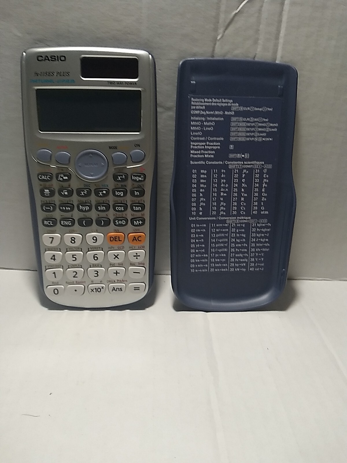 Casio FX-115ES Plus Scientific Calculator With Cover And Chart Works ...