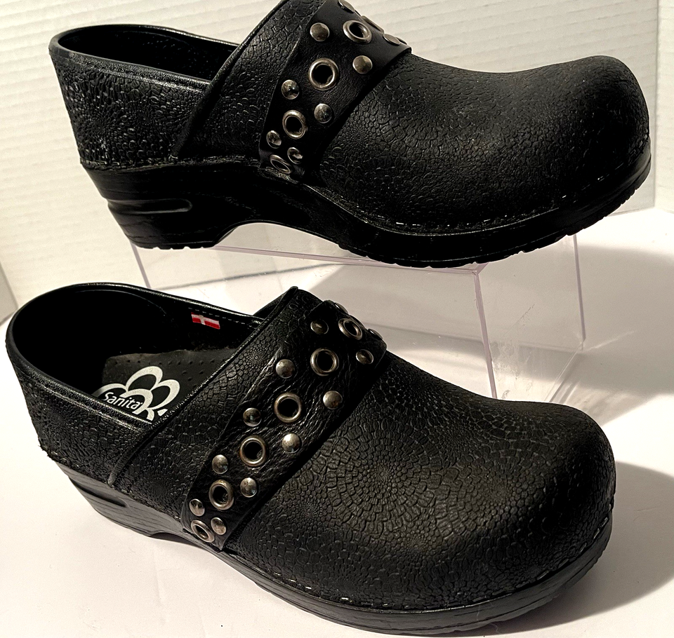 Sanita Caddo 39 Professional Studded Clogs Embossed Leather Women's 8.5 ...