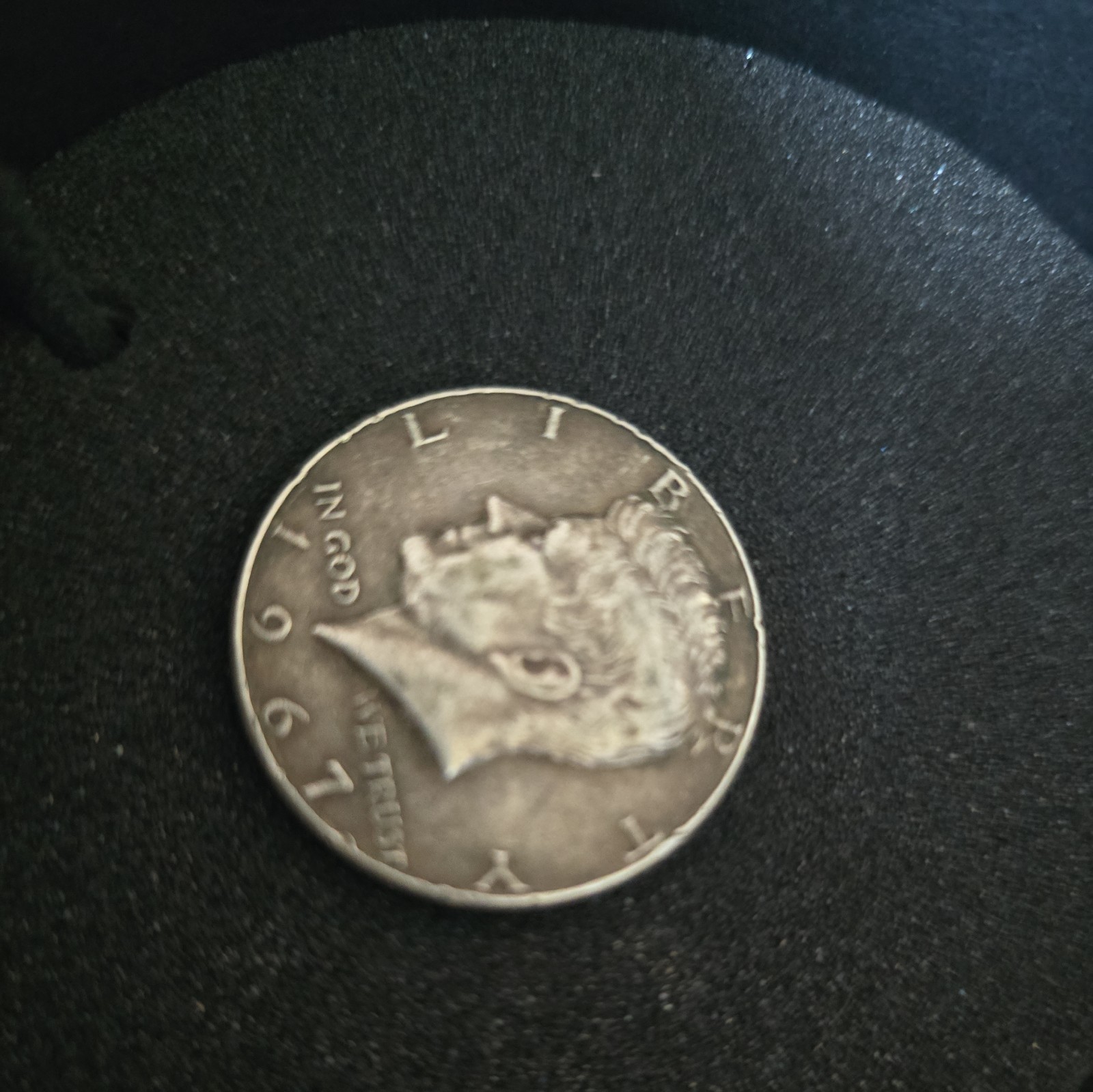 1967 Kennedy Half Dollar (50C Coin) letter M is struck on back of coin ...