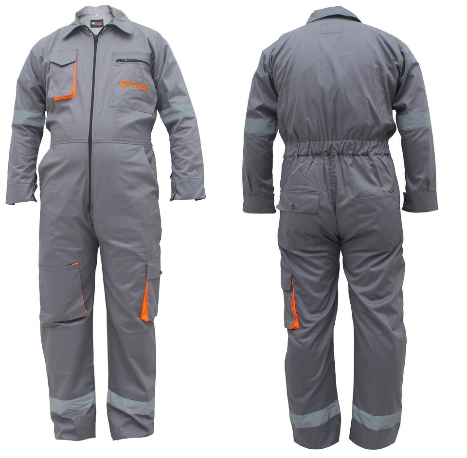 Work Wear Men's Overalls Boiler Suit Coveralls Mechanics Boilersuit ...