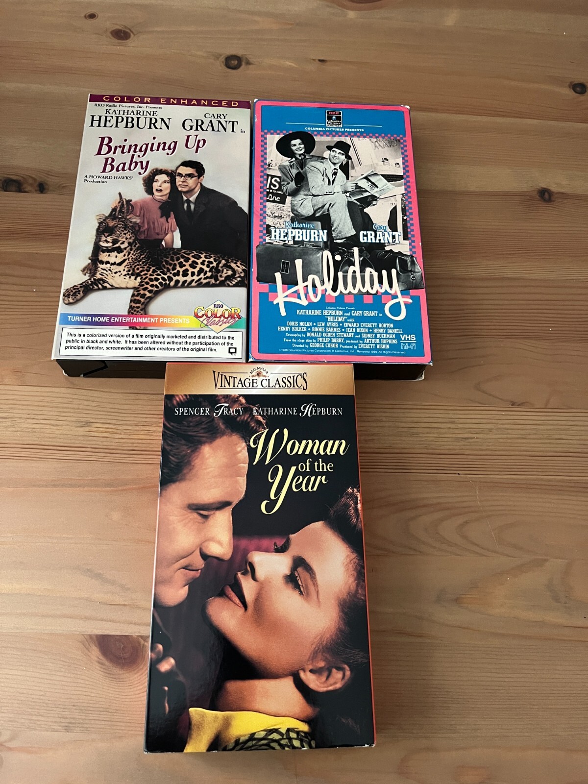3 VHS lot of Vintage Classic Katherine Hepburn. Bringing Up Baby ...