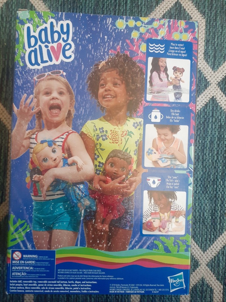 Baby Alive Shimmer’n Splash Mermaid 14 inches Doll Red HairDrinks and ...