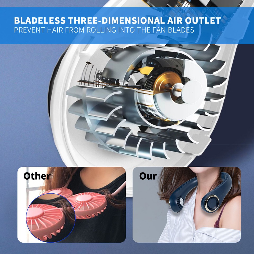 Portable USB Neck Hanging Fan Cooling Air Cooler Portable Little Air ...