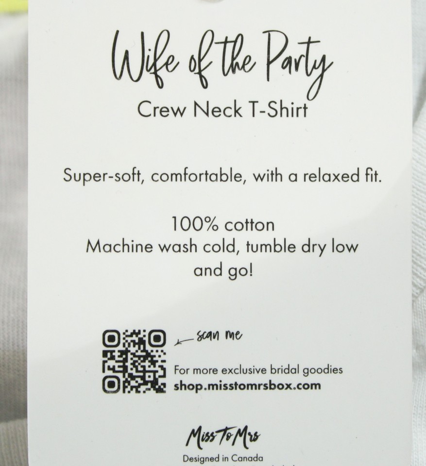 Miss To Mrs Women's Short Sleeve Wife Of The Party T-Shirt AN3 White ...