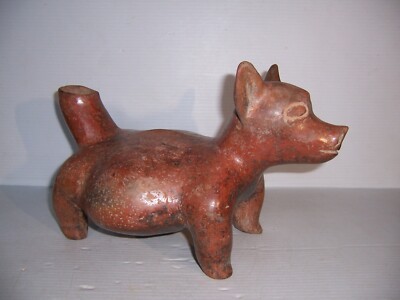 Pre-Columbian Mexico Colima Cultutre Dog Effigy Pottery Vessel Artifact ...