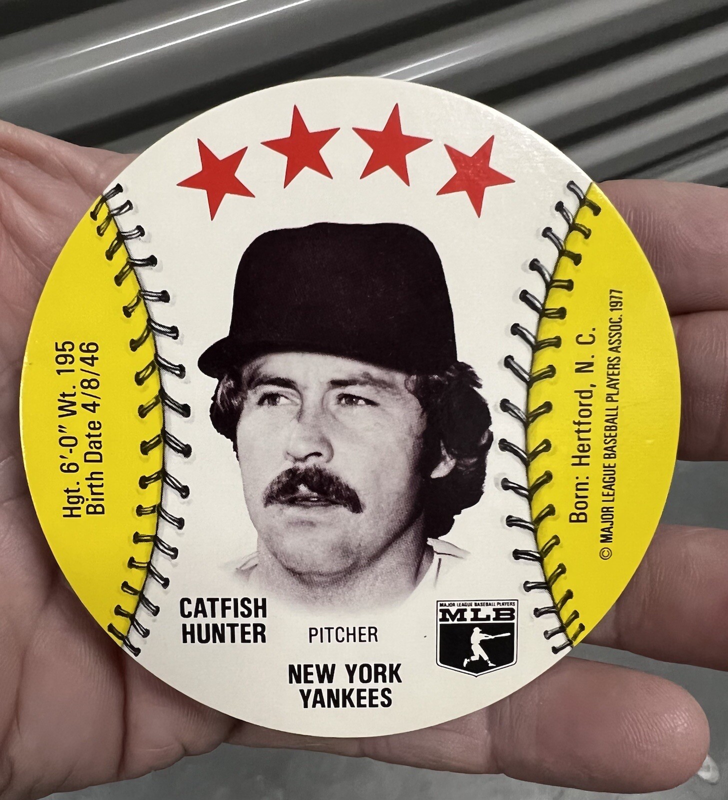 1977 Saga Disc Catfish Hunter baseball card exc | eBay